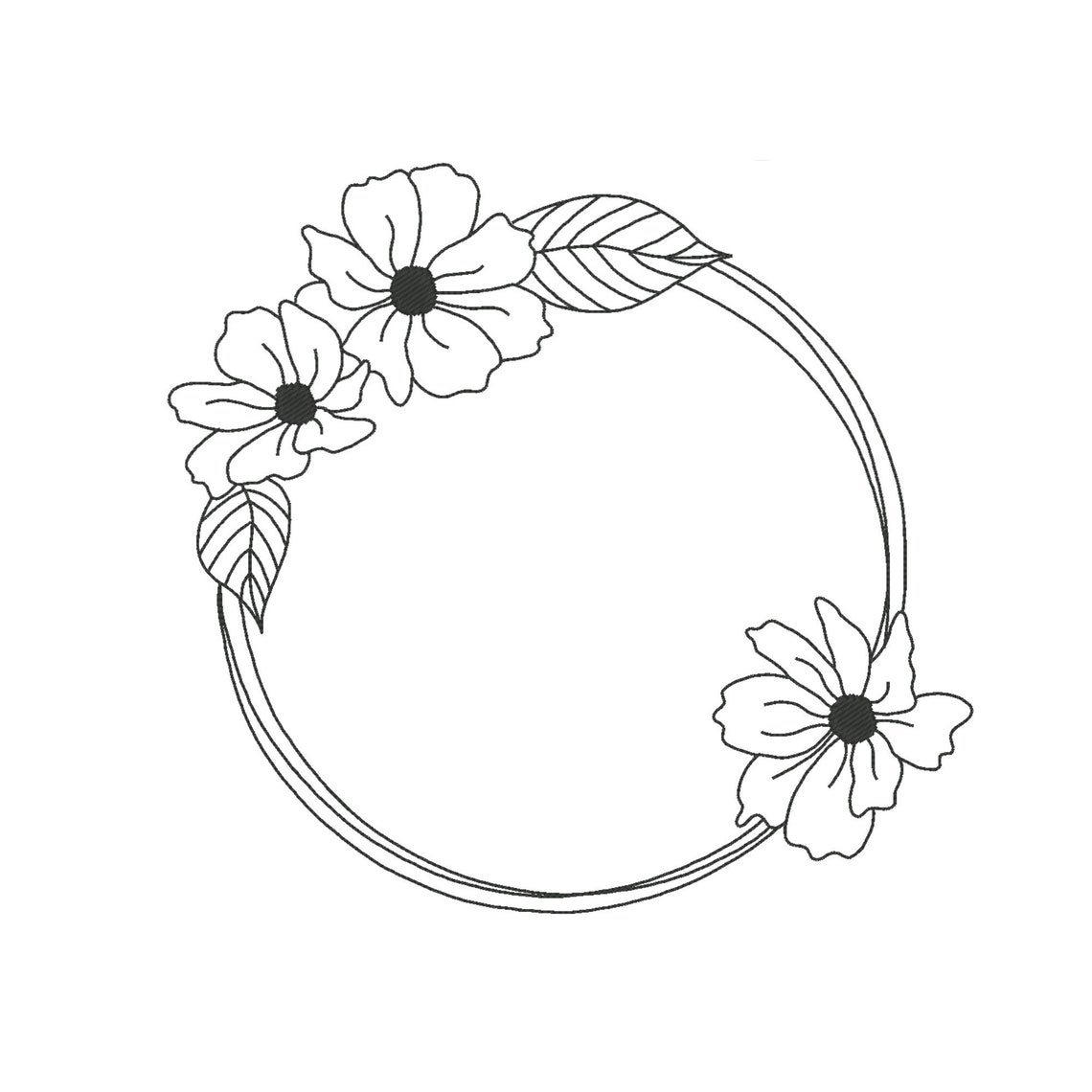 Flower Frame Embroidery Design Floral Embroidery Design - Etsy