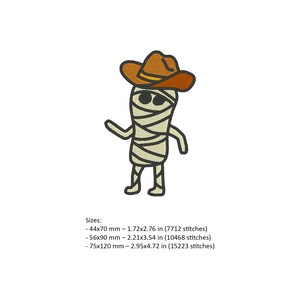 Cowboy Mummy Embroidery Design: Western Halloween Embroidery File ...