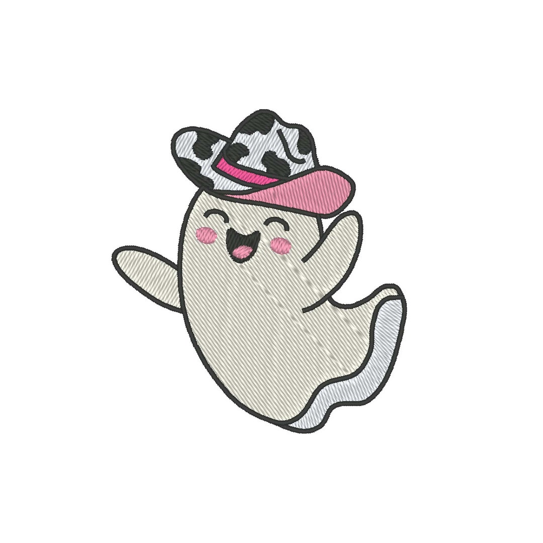 Cowboy Ghost Embroidery Design: Western Halloween Embroidery File ...