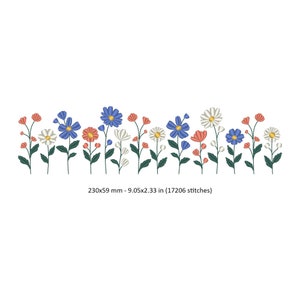 Spring Flowers Embroidery Design: Botanical Machine Embroidery (digital ...