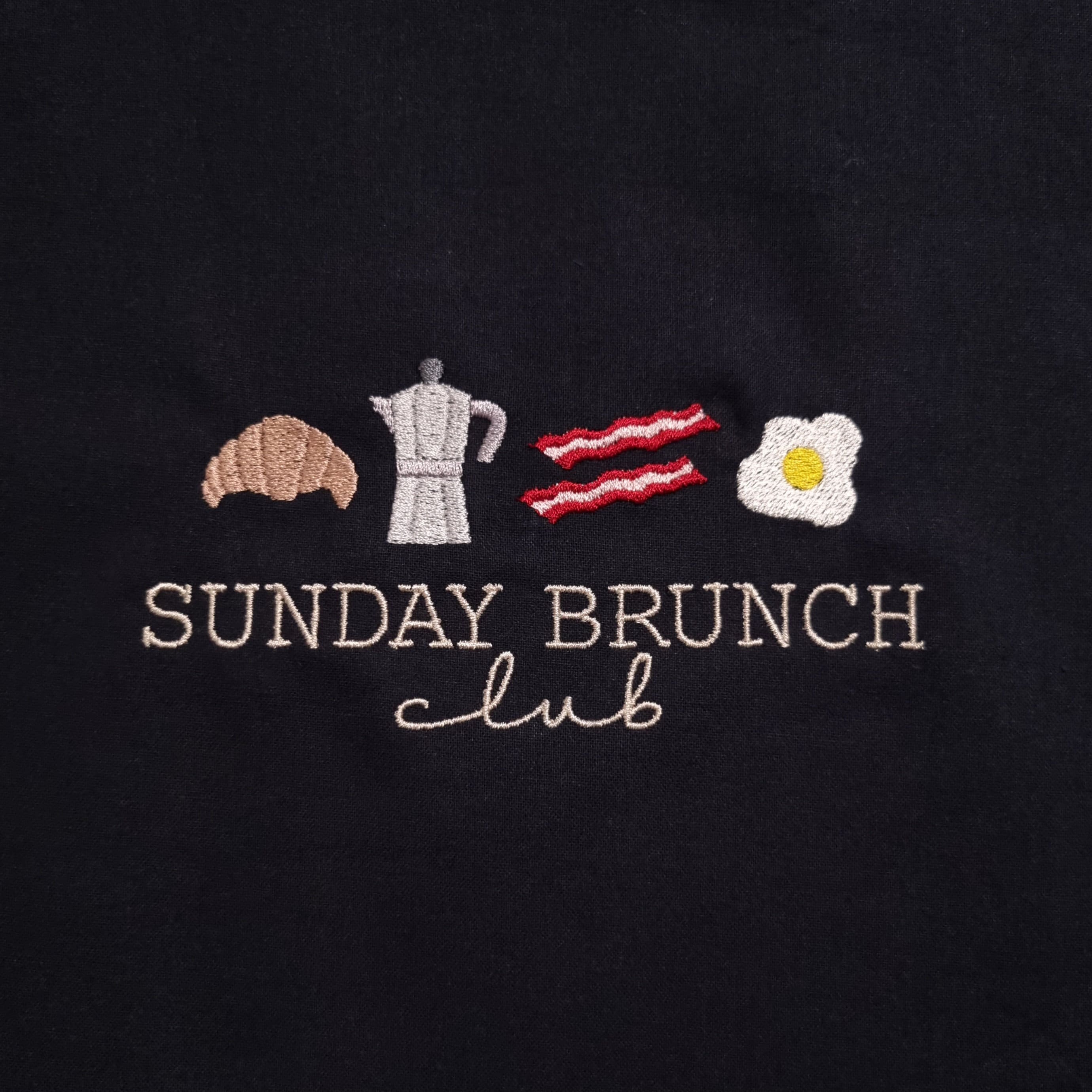 Sunday Brunch Club Embroidery Design: Trendy Food Embroidery File ...