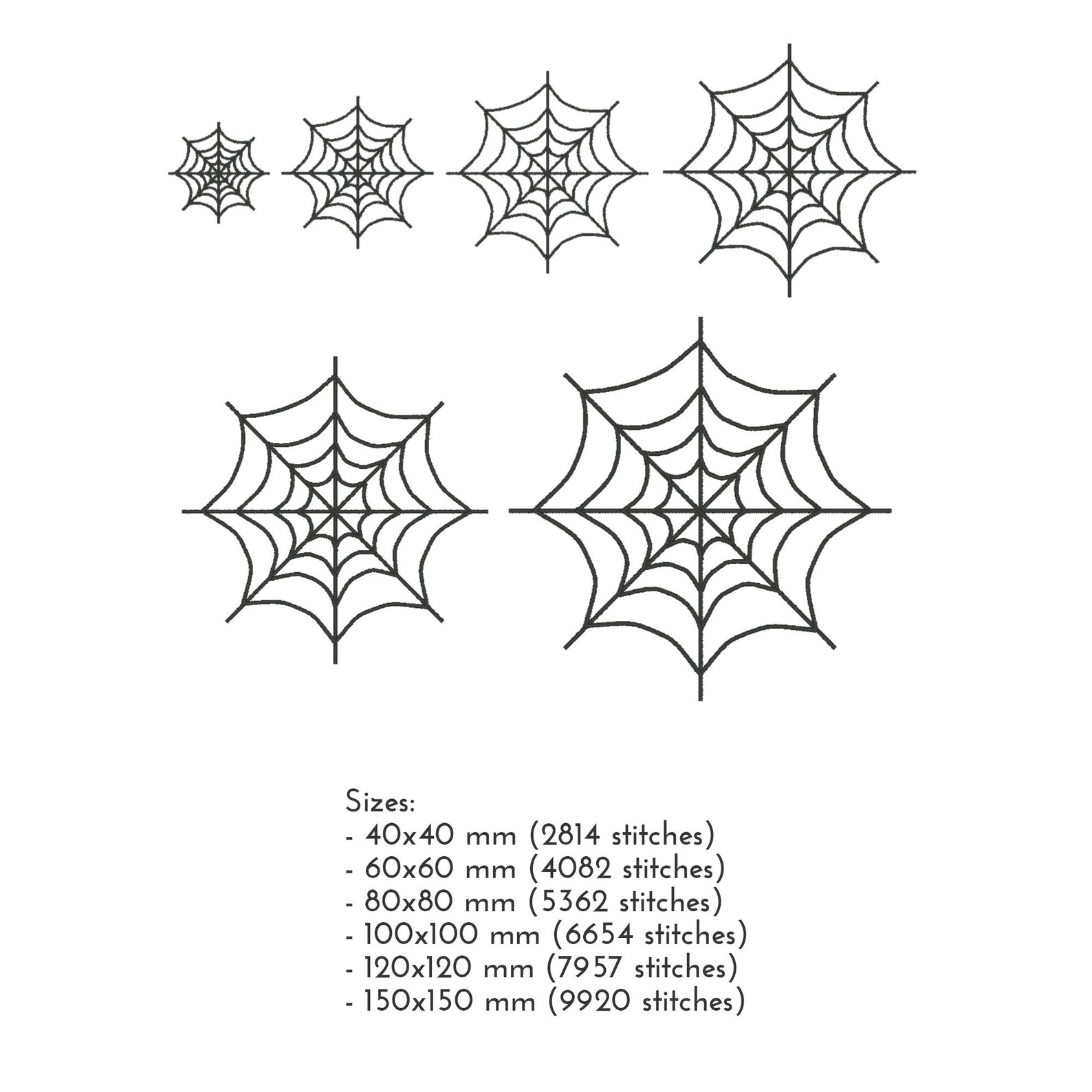 Spider Web Embroidery Design Set: Halloween Embroidery Files (digital ...