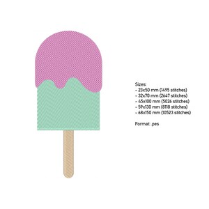 Popsicle Embroidery Design, Ice Cream Machine Embroidery, Ice Cream PES ...