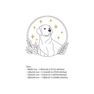 Labrador Embroidery Design, Labrador Outline Embroidery Design ...