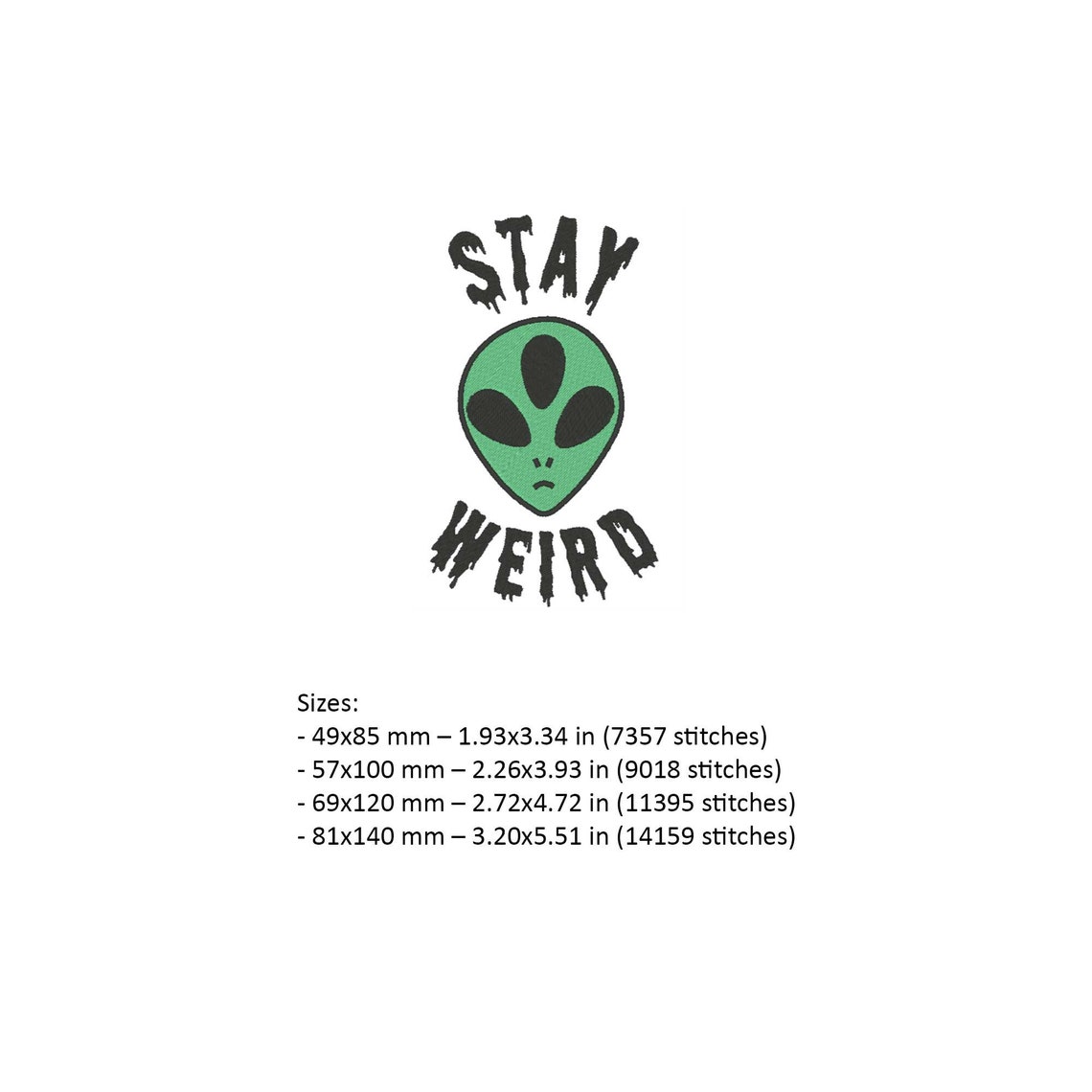 Alien Embroidery Design Alien Embroidery File Alien Machine - Etsy