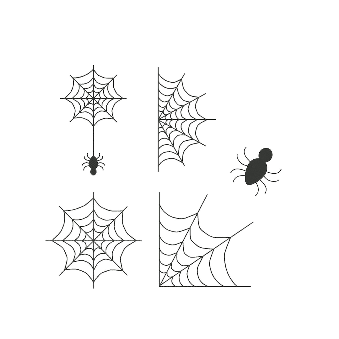 Spider Web Embroidery Design Set: Halloween Embroidery Files (digital ...
