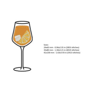 Summer Cocktail Embroidery Design, Spritz Embroidery Design, Cocktail ...
