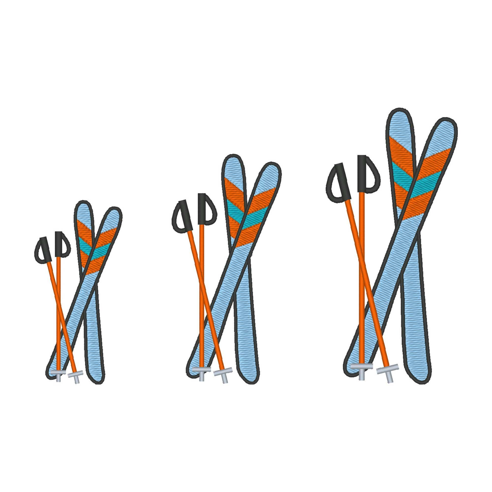 Skis Embroidery Design: Winter Sports Embroidery File (digital Download ...