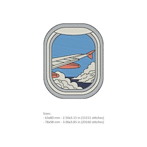 Airplane Window Embroidery Design: Travel Embroidery File (digital ...