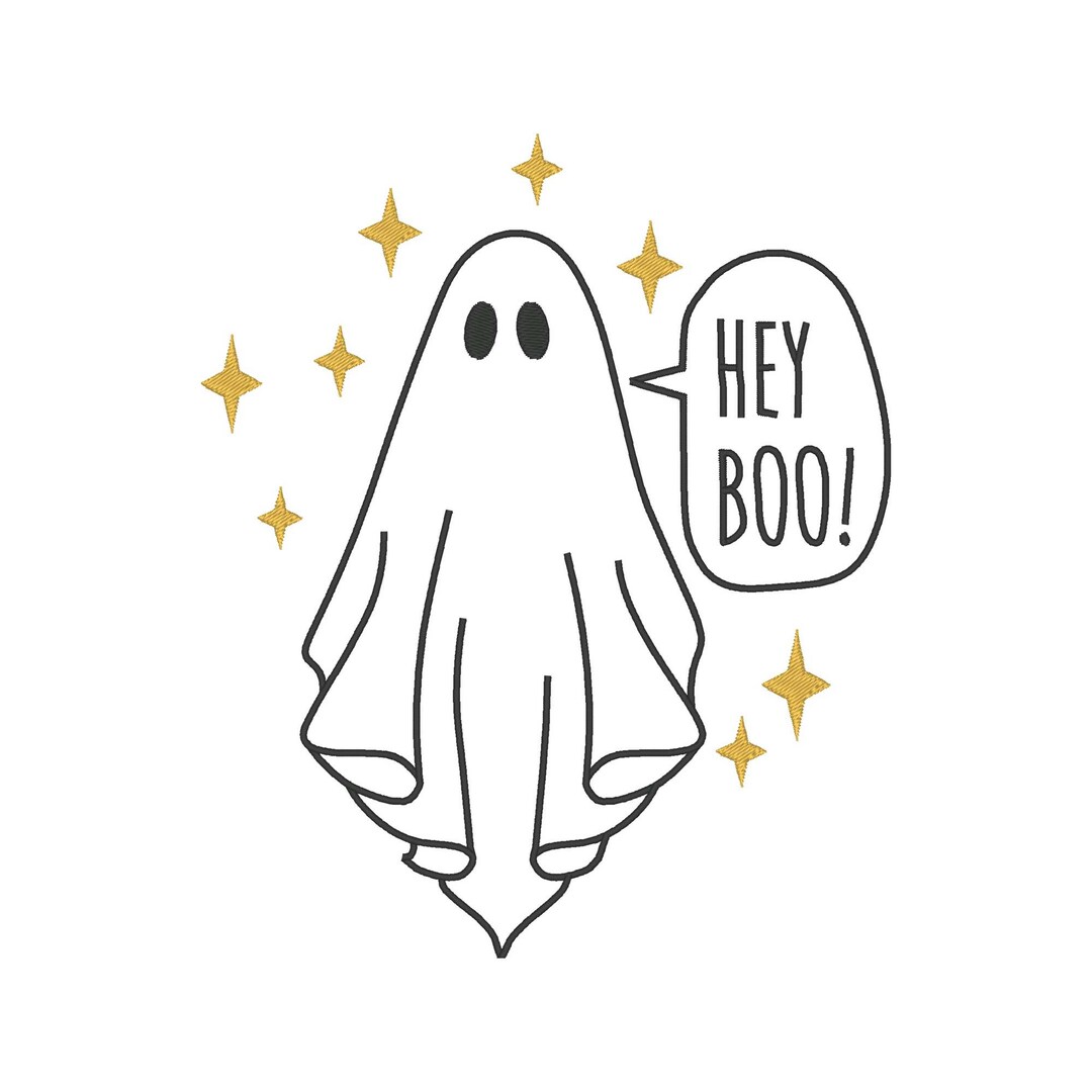 Hey Boo Embroidery Design: Ghost Embroidery File (digital Download) - Etsy
