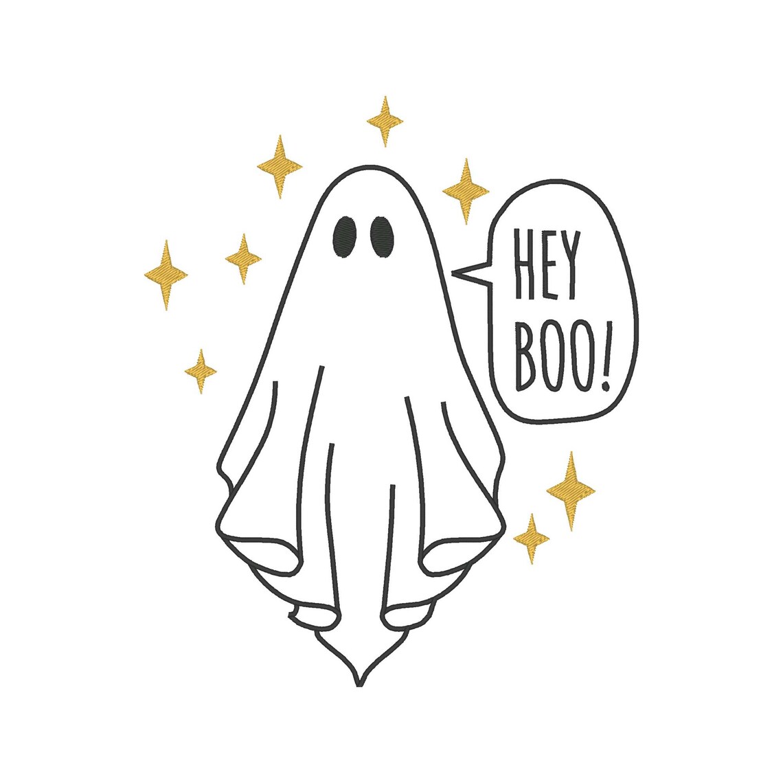 Hey Boo Embroidery Design Ghost Embroidery Design Halloween - Etsy