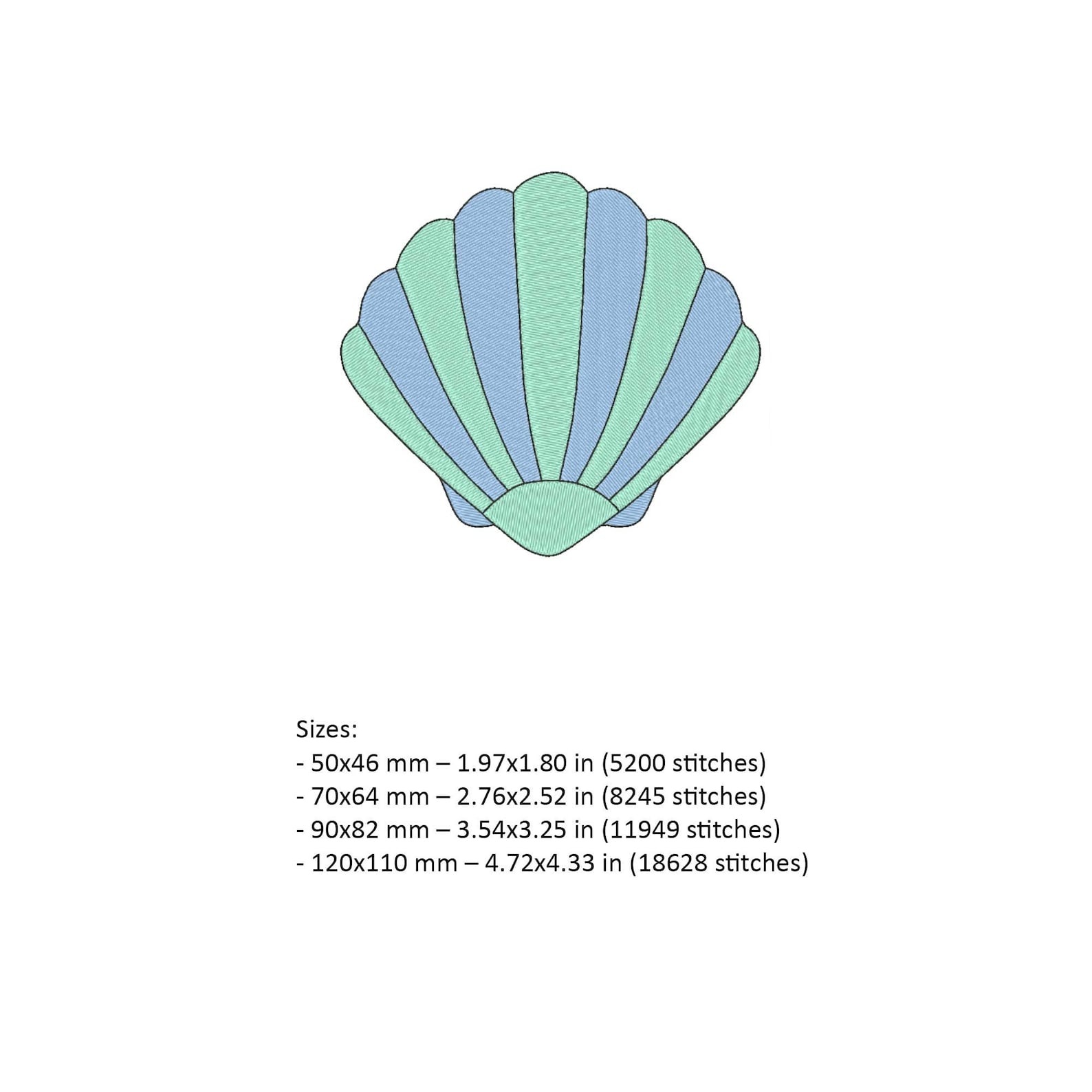 Seashell Embroidery Design Ocean Embroidery Design Seashell - Etsy