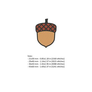 Mini Acorn Embroidery Design, Acorn Embroidery File, Mini Fall ...