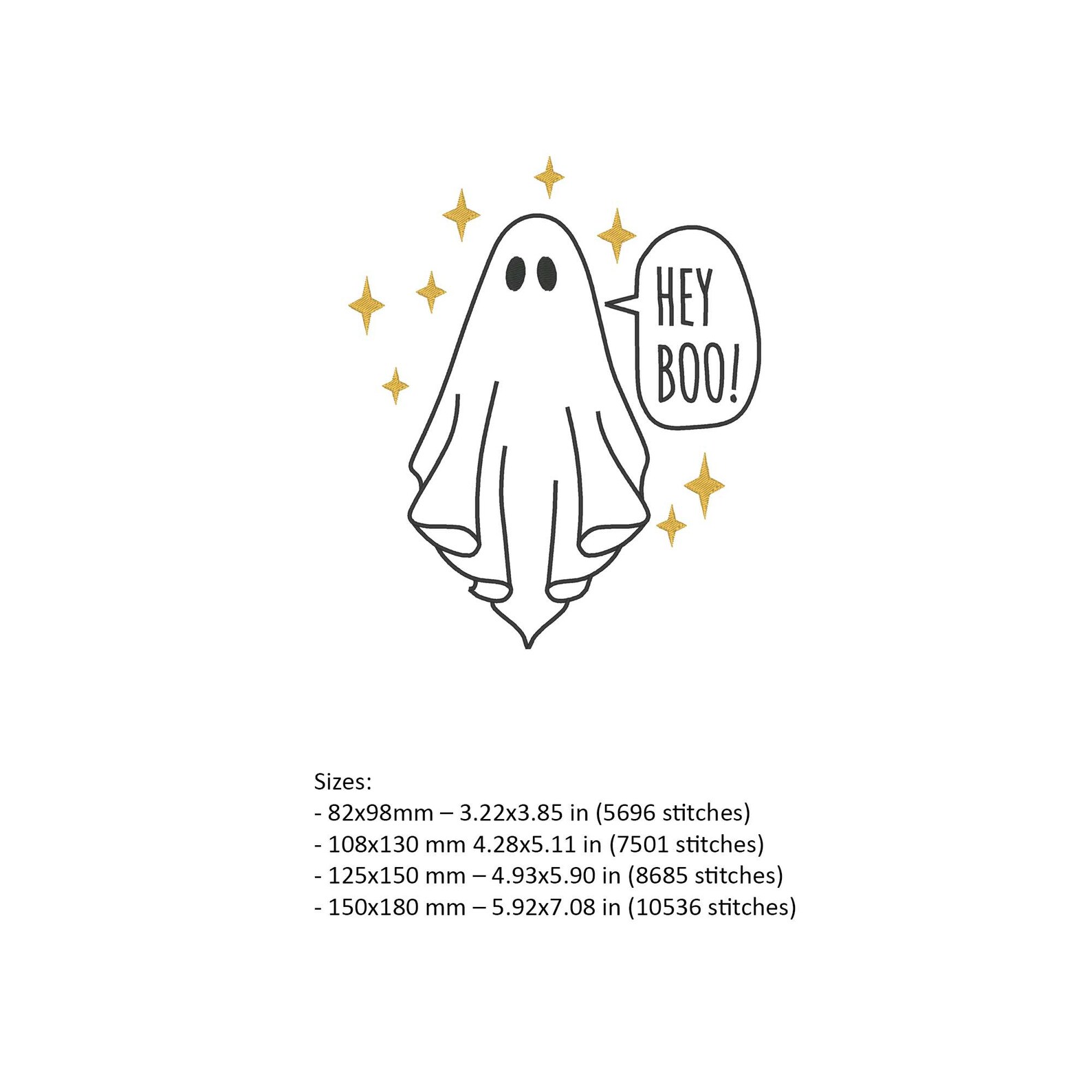 Hey Boo Embroidery Design Ghost Embroidery Design Halloween - Etsy
