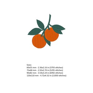 Orange Branch Embroidery Design: Mediterranean Fruit Embroidery File ...