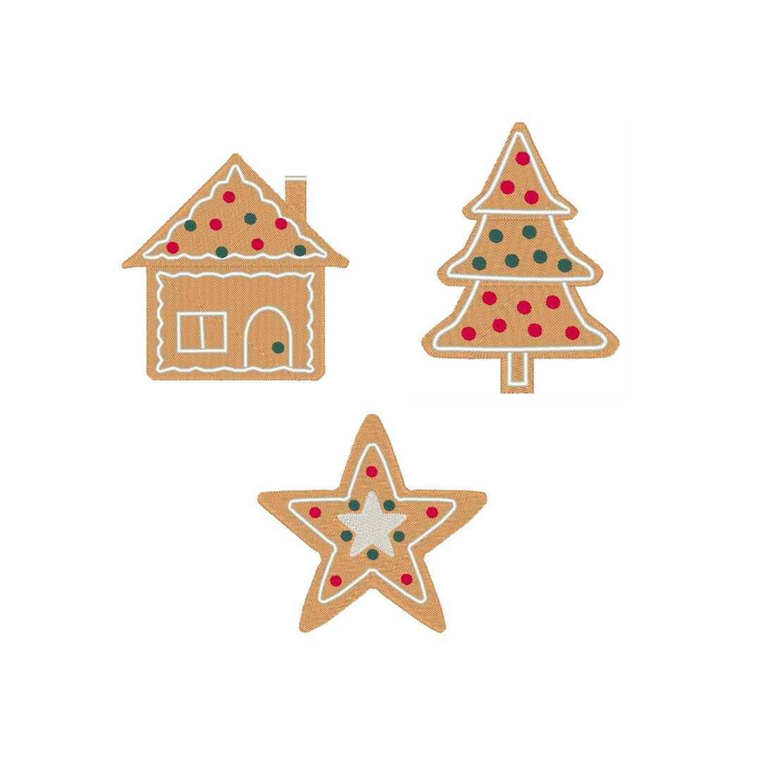 Gingerbread Embroidery Design, Gingerbread House Embroidery Design ...