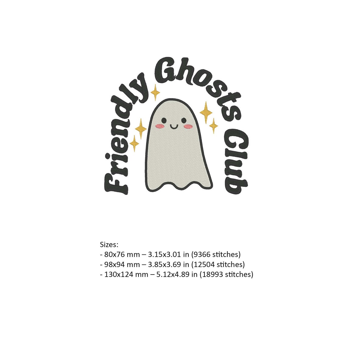 Friendly Ghosts Club Embroidery Design Cute Ghost Embroidery - Etsy