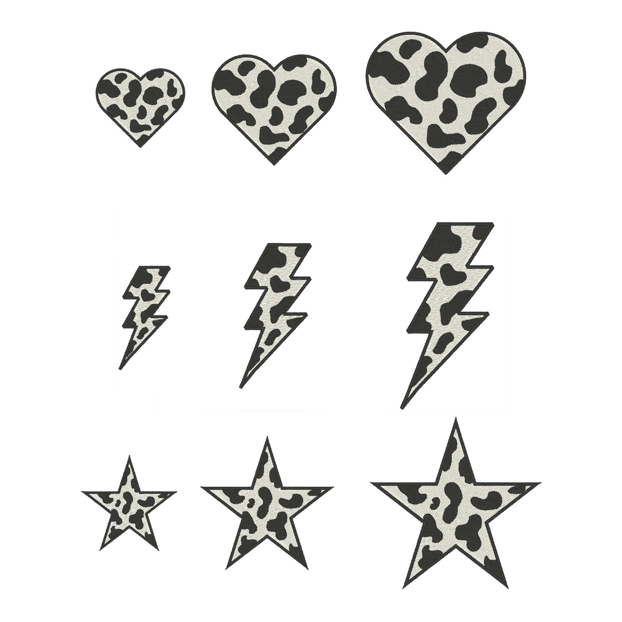 Cow Print Embroidery Design Cow Print Heart Embroidery | Etsy