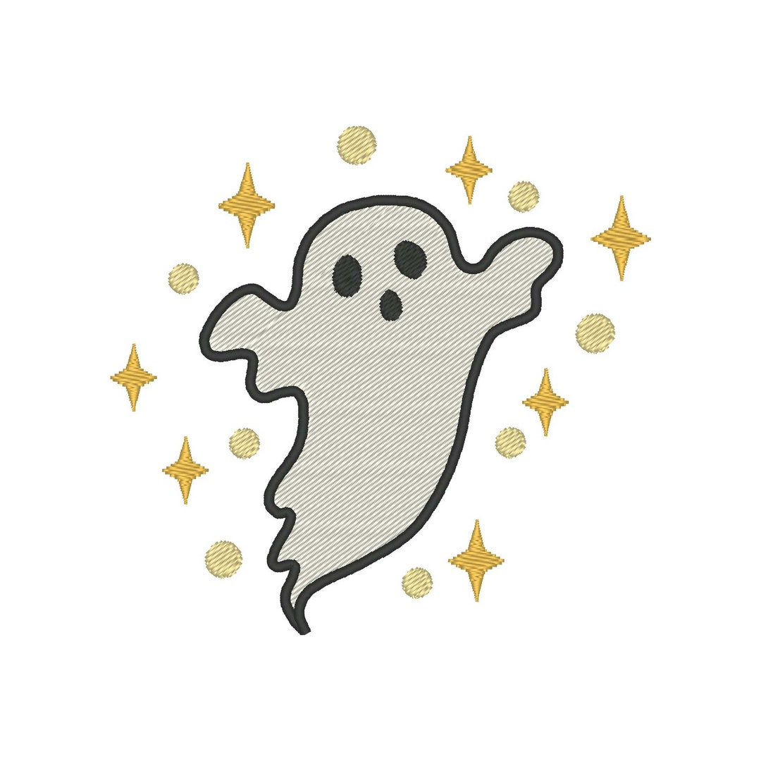 Sparkle Ghost Embroidery Design, Ghost Embroidery File, Halloween Embroidery Designs, Halloween ...