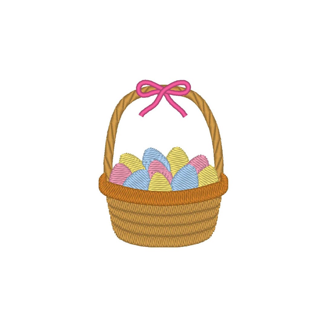 Easter Basket Embroidery Design, Easter Eggs Embroidery Design, Easter ...