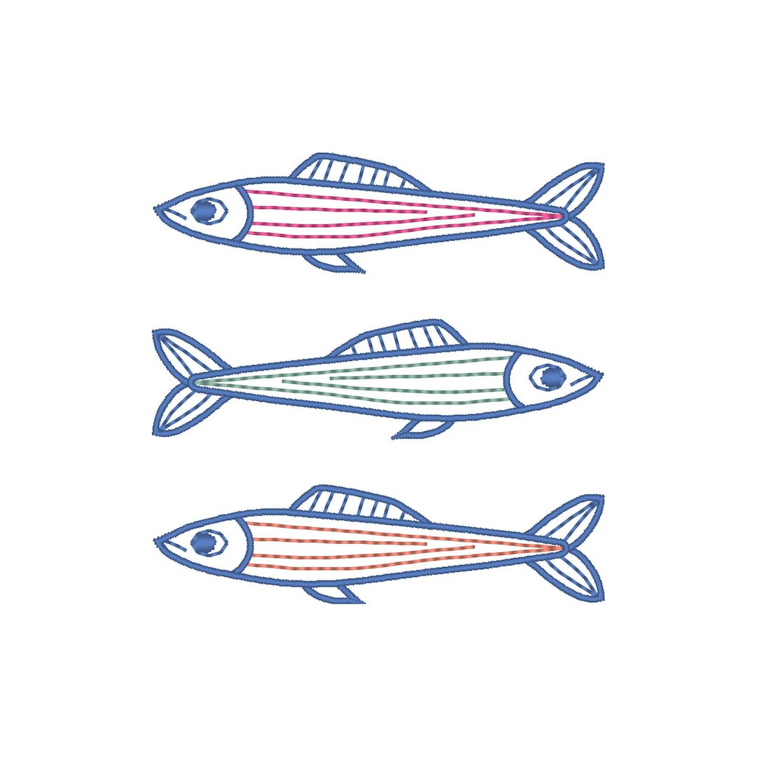 Sardines Embroidery Design: Summer Embroidery File (digital Download ...