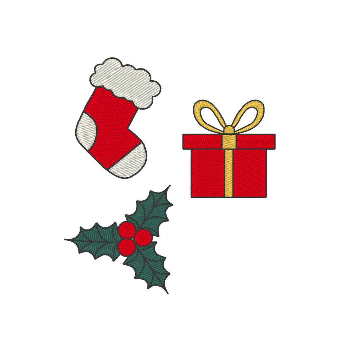 Christmas Mini Embroidery Design Set, Stocking Mini Embroidery Design ...