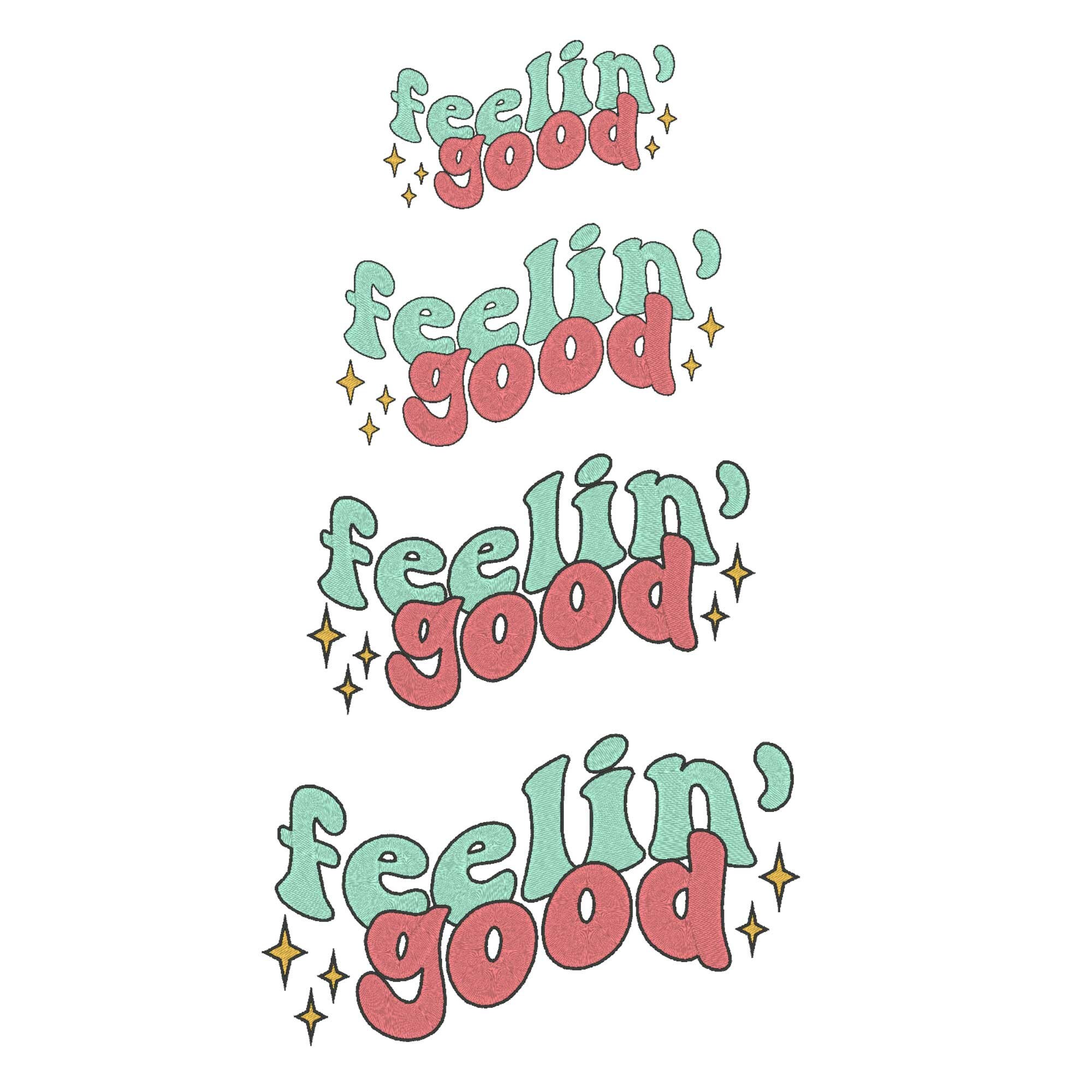 Feeling Good Embroidery Design Cute Embroidery Design - Etsy