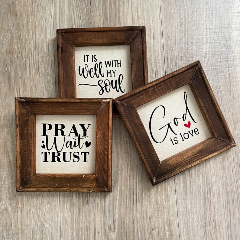 Christian Mini Wood Signs, Faith Based Wall Decor - Etsy