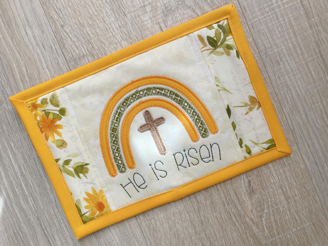 Christian Mug Rug Coaster, Quilted Mug Rug, Inspirational Desk Décor ...
