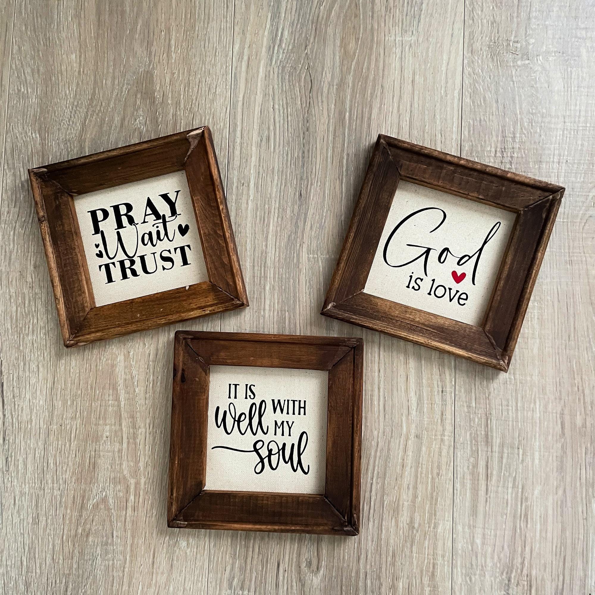 Christian Mini Wood Signs, Faith Based Wall Decor - Etsy
