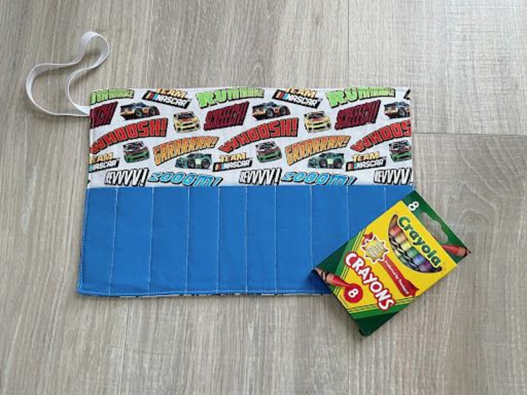 Handmade Race Car Crayon Roll up With Crayons - Etsy