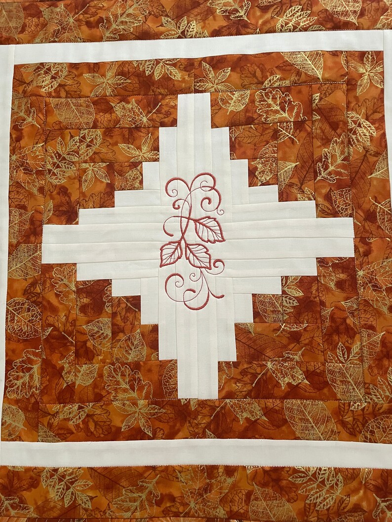 Quilted Fall Table Topper Log Cabin Table Centerpiece 22 X - Etsy