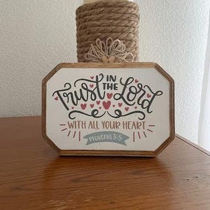 Trust in the LORD Sign, Bible Verse Wood Sign, Rustic Faith Based Gift ...