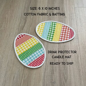 Quilted Easter Egg Mug Rug, Set of 2 Spring Decor, Easter Snack Mat ...
