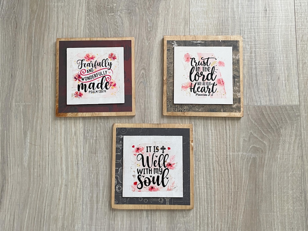 Bible Verse Signs, Faith Based Wood Sign With Easel - Etsy
