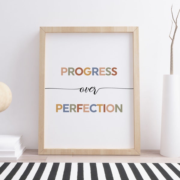 Progress Over Perfection Sign - Etsy