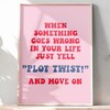 Just Yell Plot Twist Print, Dorm Room Poster, Trendy Pink Yellow Printable Art, Dopamine Decor ...