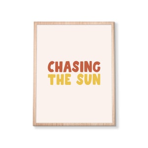 Chasing the Sun, Set of 2 Digital Prints, Cute Boho Sun Print, Bohemian ...