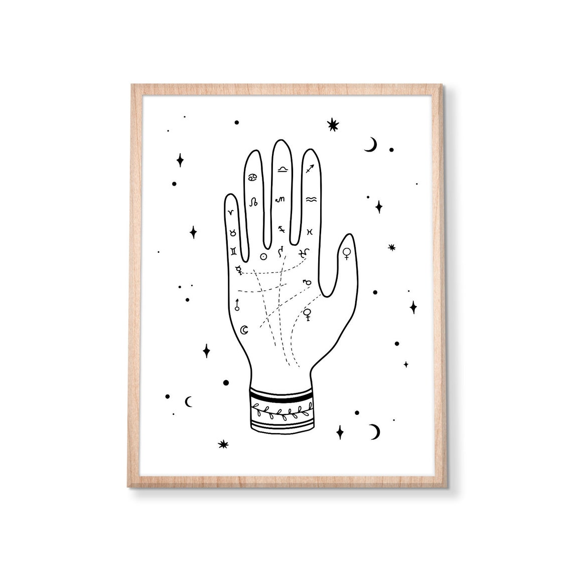 Boho Hand Printable Wall Art, Bohemian Poster, Mystical Palm Print ...