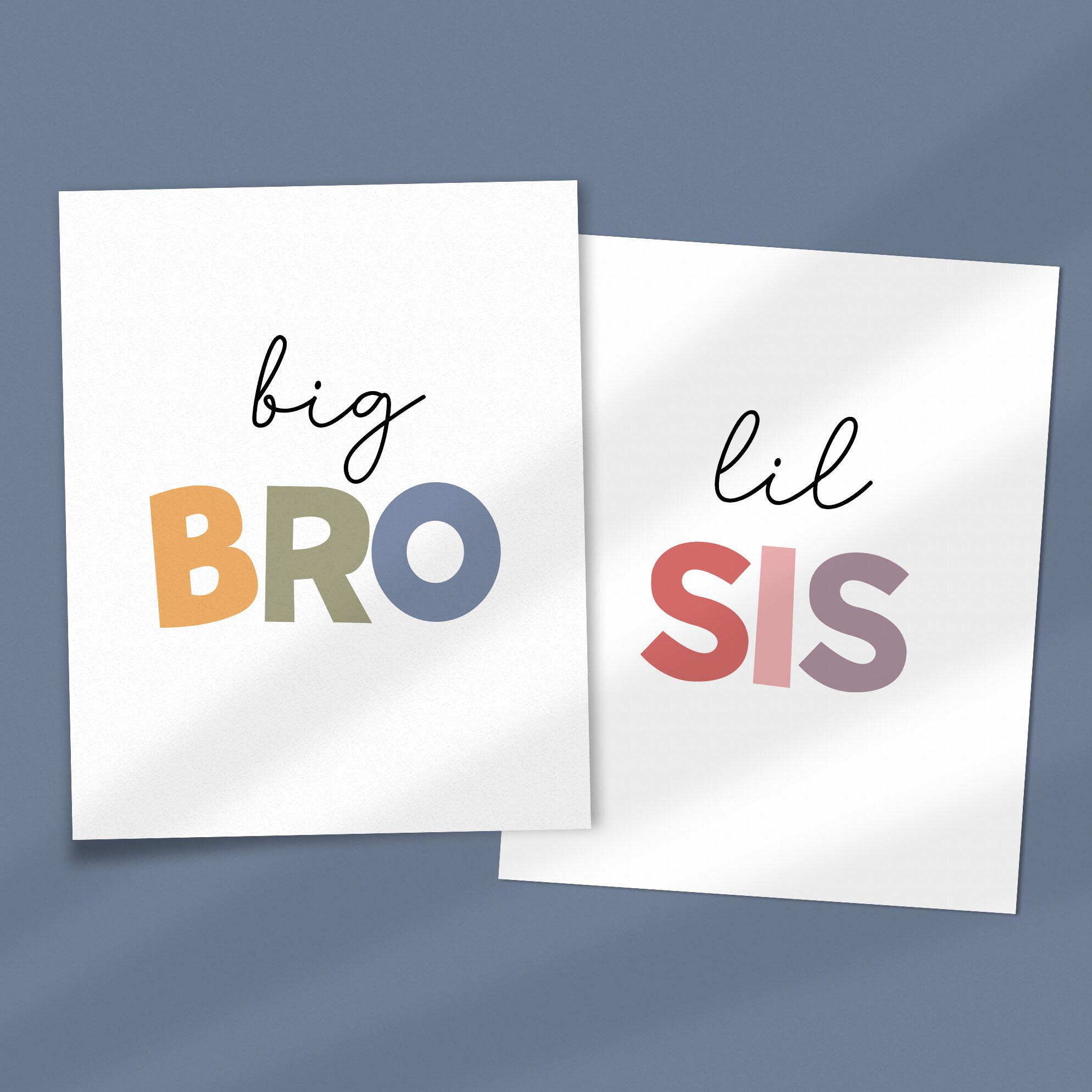 Big Bro Lil Sis Prints, Big Brother Little Sister, Sibling Poster, Kids ...