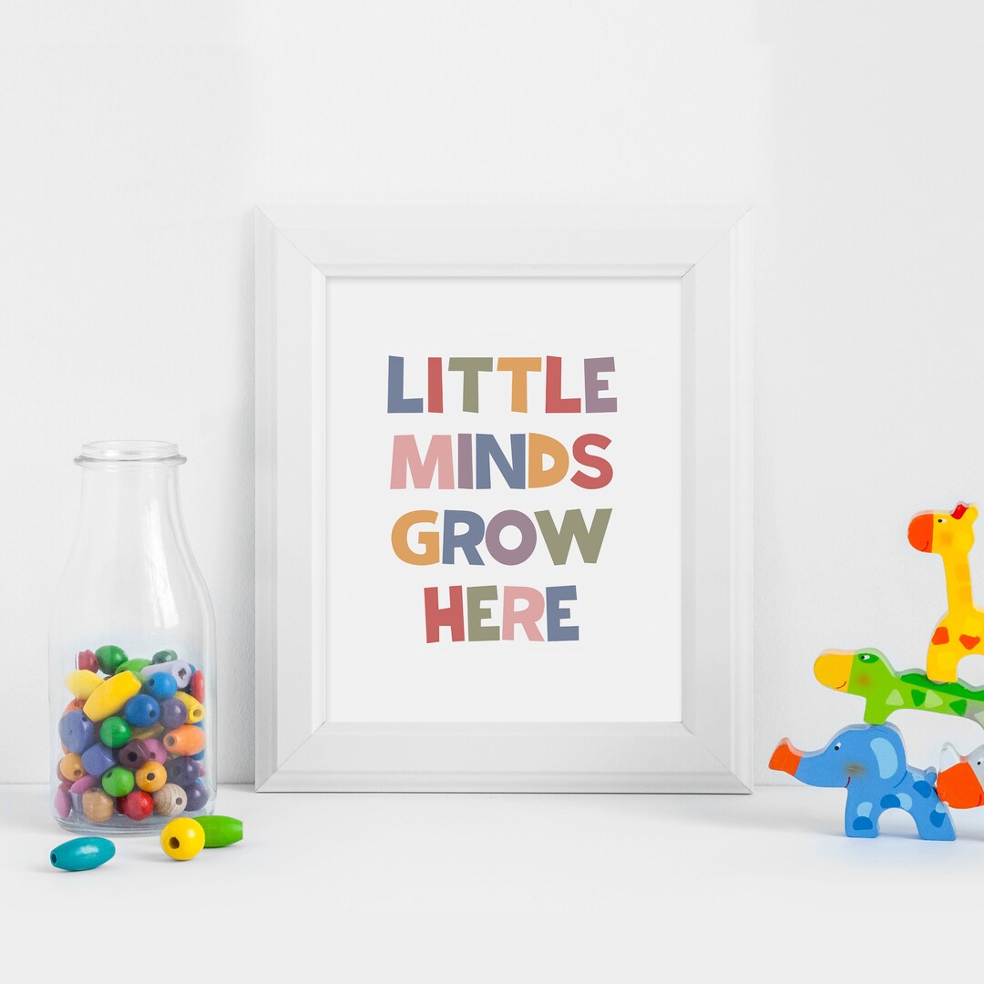 Little Minds Grow Here Print, Kids Room Poster, Playroom Sign ...