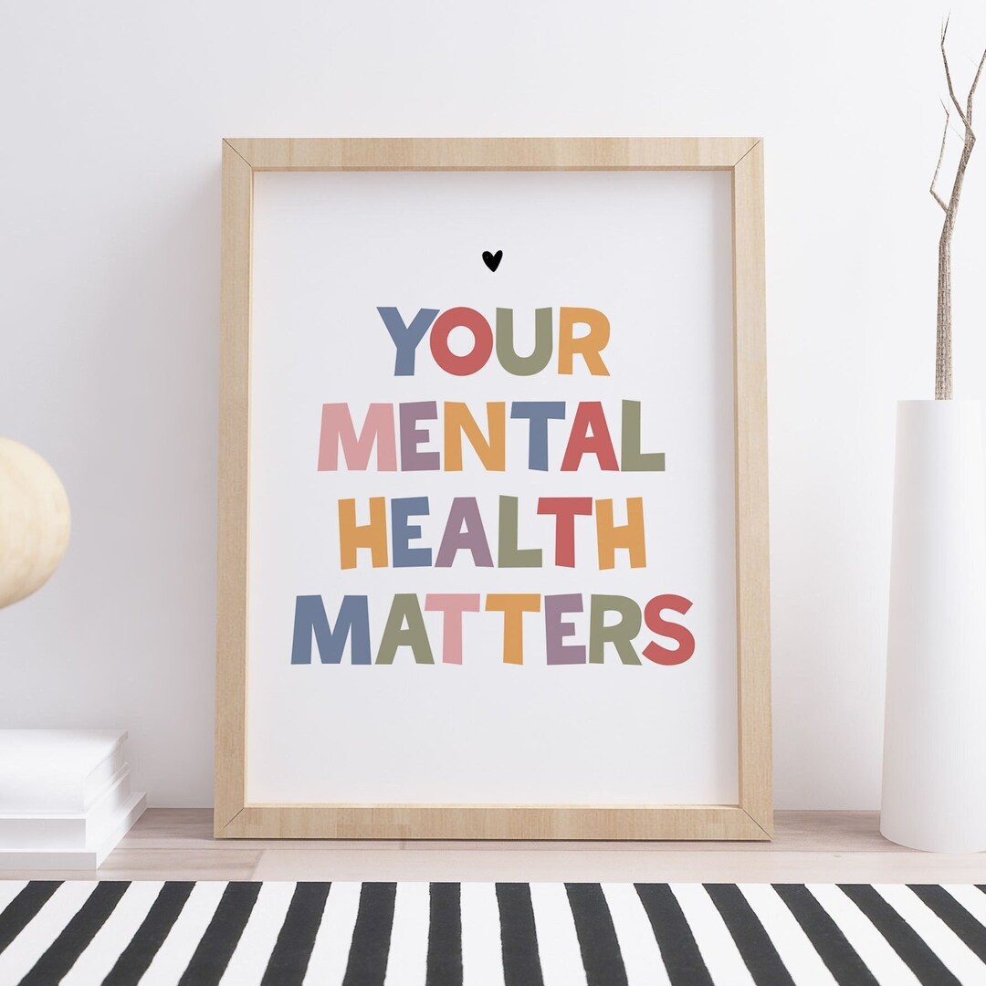 Mental Health Matters Print, Kid's Room Printable Wall Art, Classroom ...