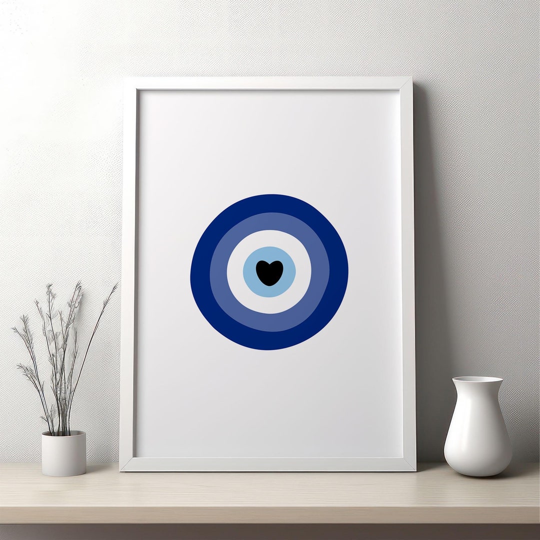 Evil Eye Print, Blue Evil Eye, Protection Poster, Supernatural Art ...