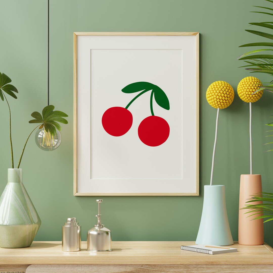 Cherry Print, Cherries Poster, Trendy Printable Wall Art, Aesthetic ...