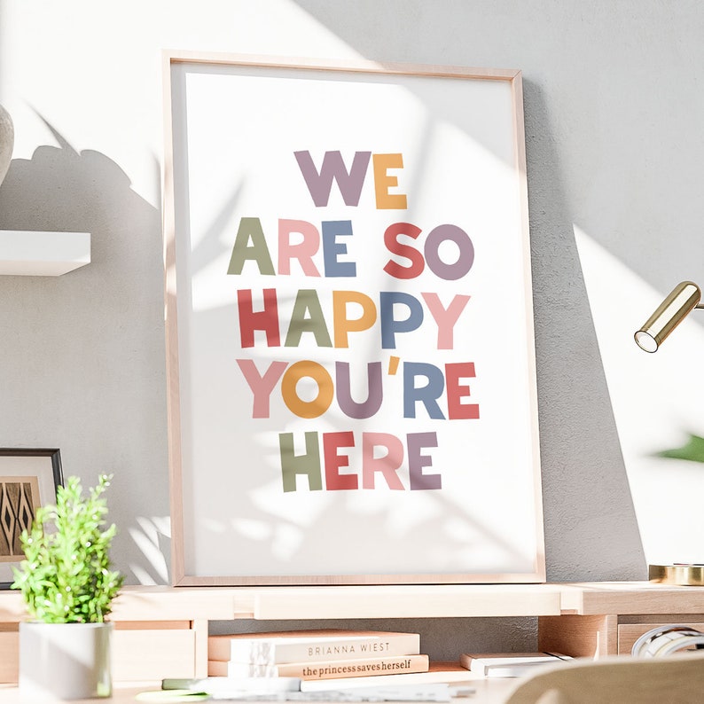 We Are so Happy You're Here Print, Positive Motivational Quote Poster ...