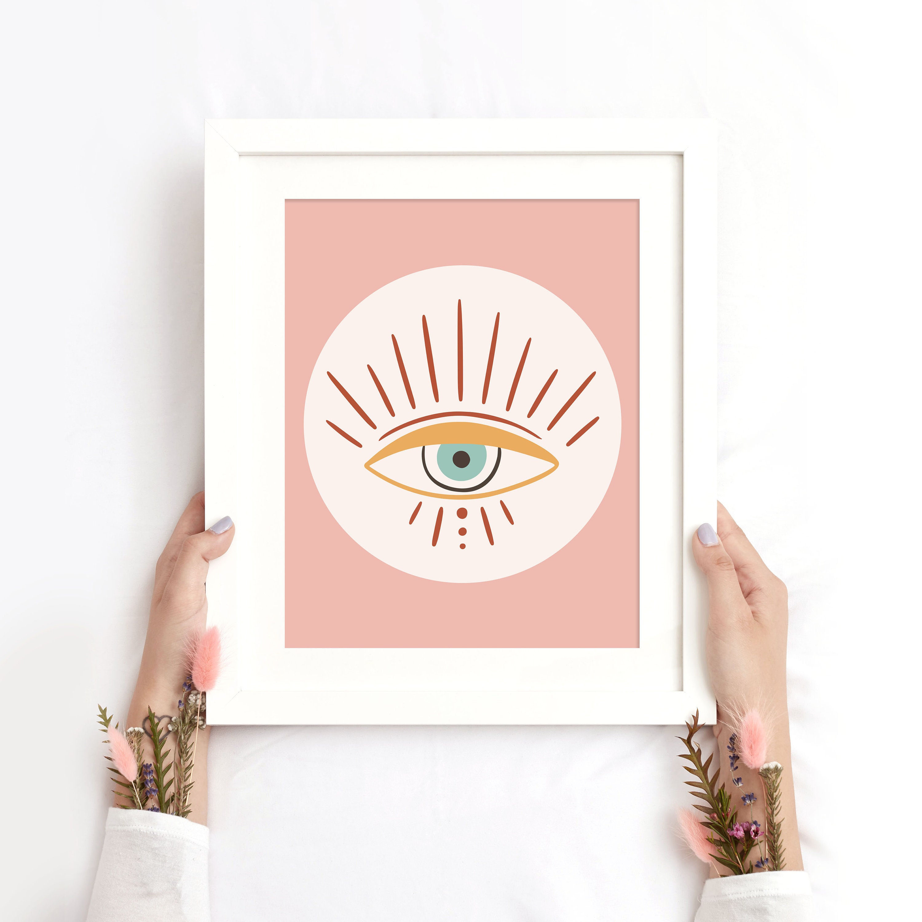 Green Eye Print, Bohemian Decor, Hippie Printable Art, Cute Magic Boho ...