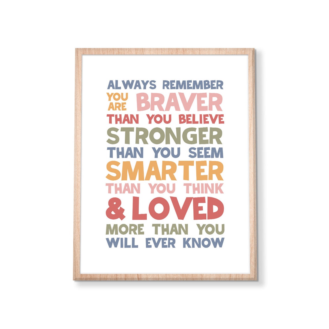 Always Remember You Are Braver Print, Inspirational Nursery Poster ...