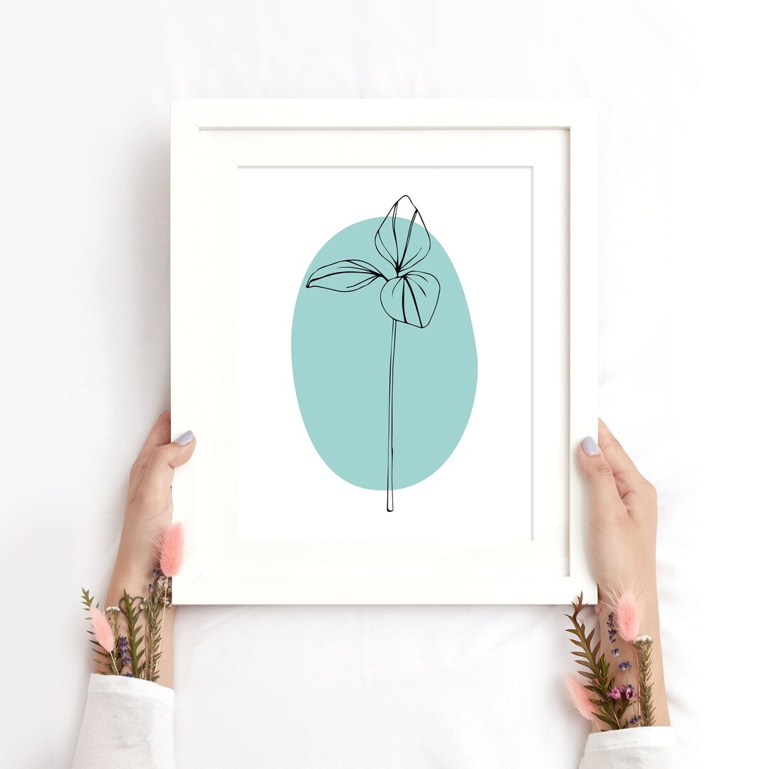 Botanical Boho Print, Bohemian Printable Wall Print, Abstract Turquoise ...