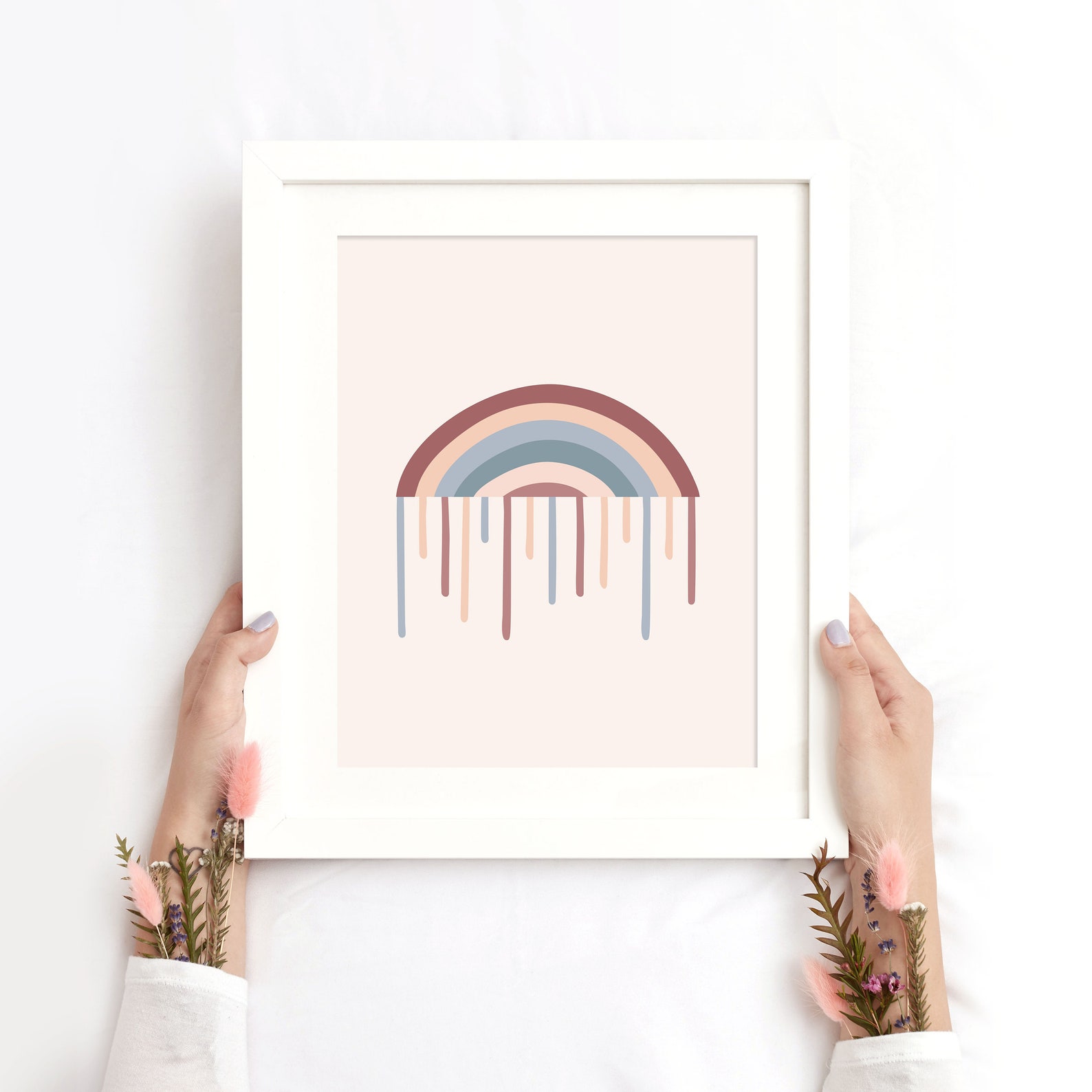 Rainbow Printable Wall Art, Soft Pastel Bohemian Nursery Decor, Kids ...
