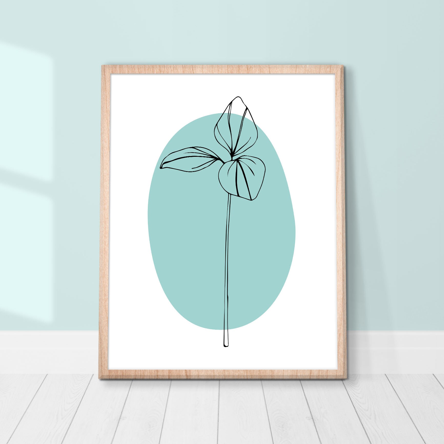 Botanical Boho Print, Bohemian Printable Wall Print, Abstract Turquoise ...